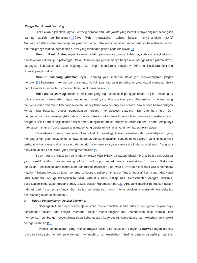 Pengertian Joyfull Learning | PDF