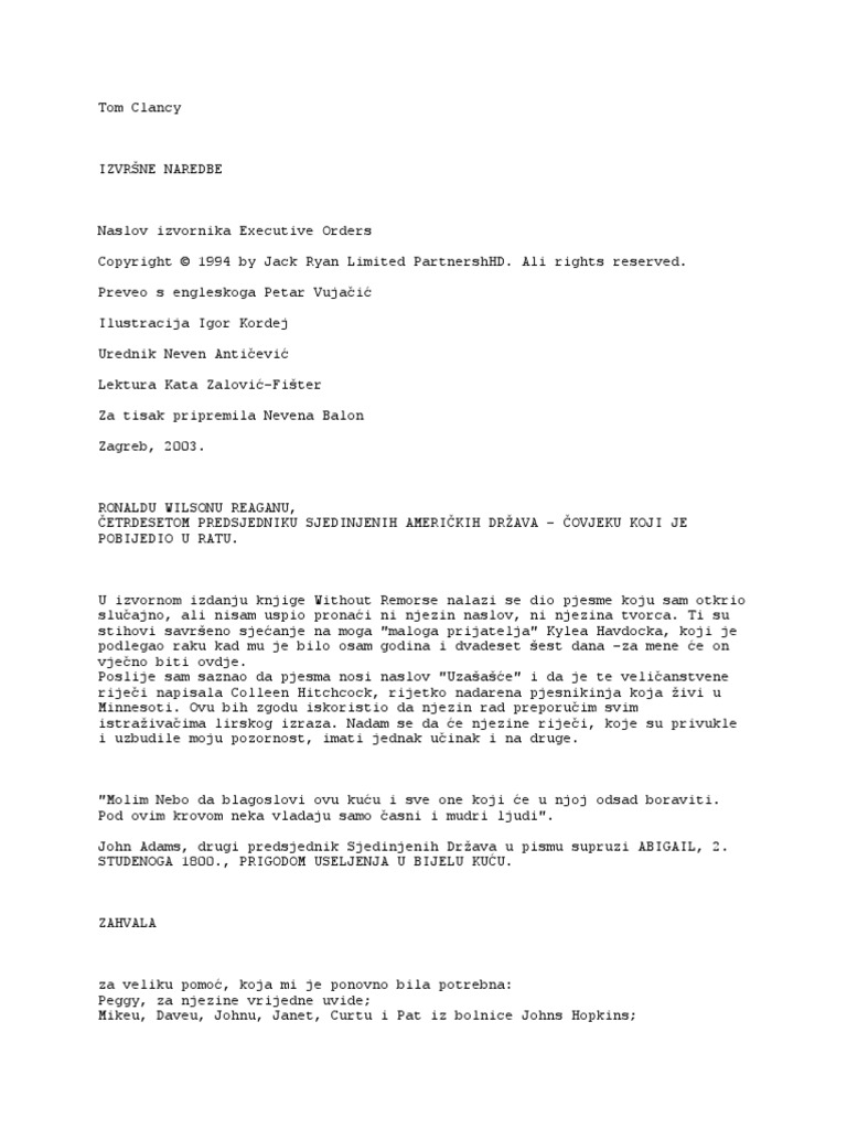 Tom Clancy-Izvršne Naredbe | PDF