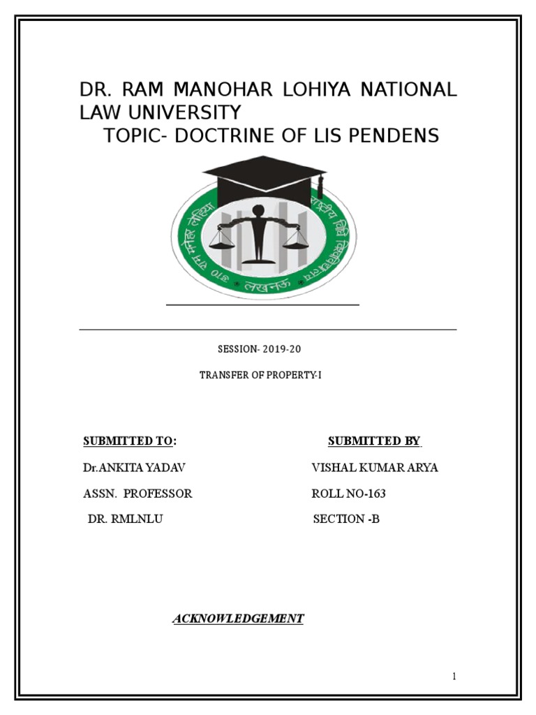 Lis Pendens | PDF | Finance & Money Management | Law