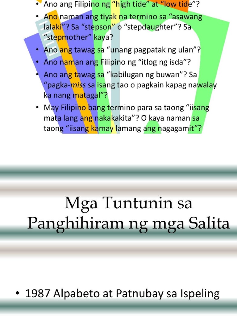 Mga Tuntunin Sa Panghihiram NG Mga Salita | PDF
