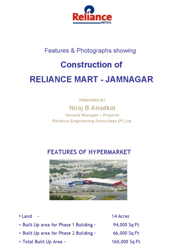 Reliance Mart Jamnagar Construction Overview | PDF | Equipment ...