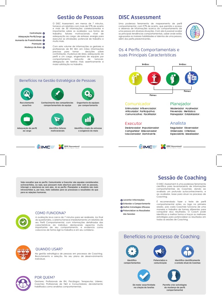 DISC Assessment IMC INSTITUTO MENTOR COACH PDF | PDF