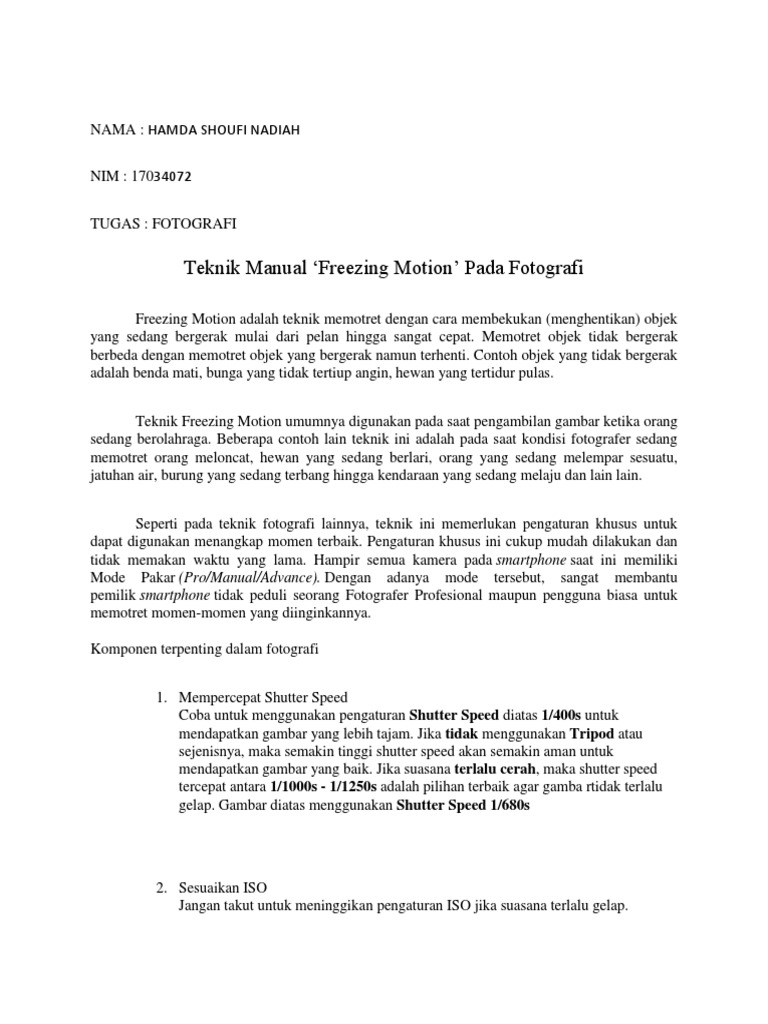 Fotografi Freezing Hamda | PDF