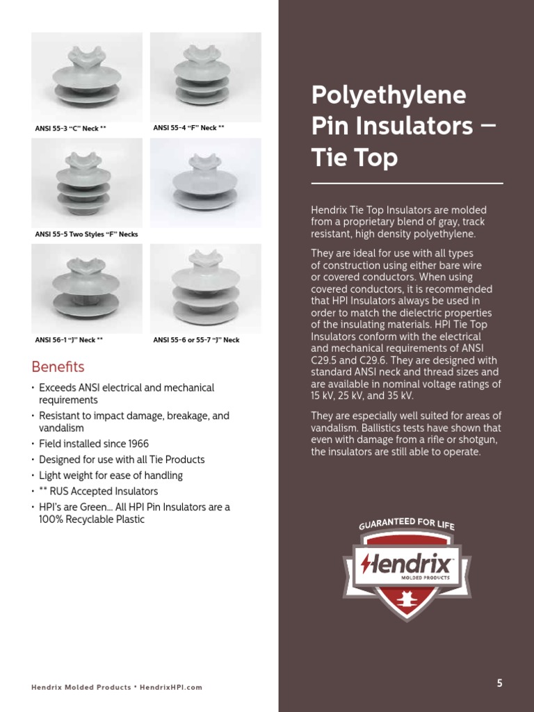 Hendrix Tie Top Insulators Overview | PDF