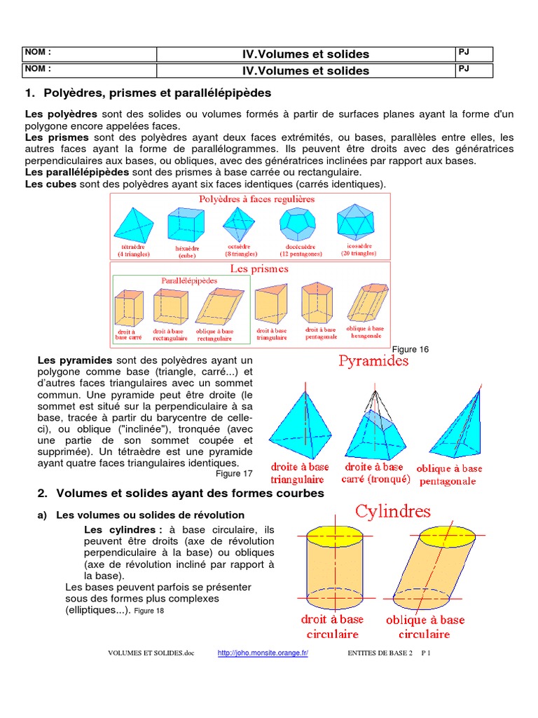 Volumes Et Solides | PDF