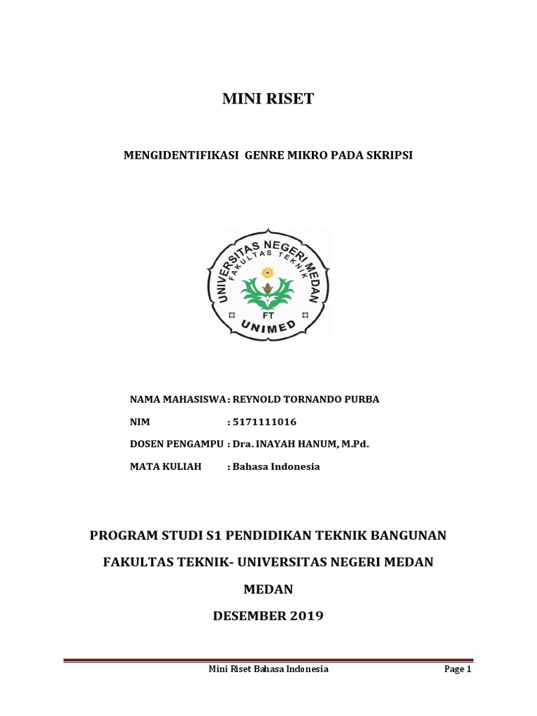 Mini Riset Bahasa Indonesia | PDF | Karier & Perkembangan | Seni & Disiplin Bahasa