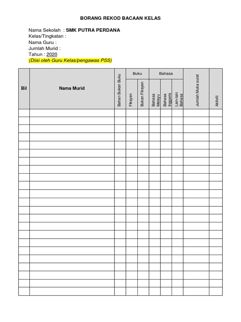 Borang Nilam Baru 1 Pdf