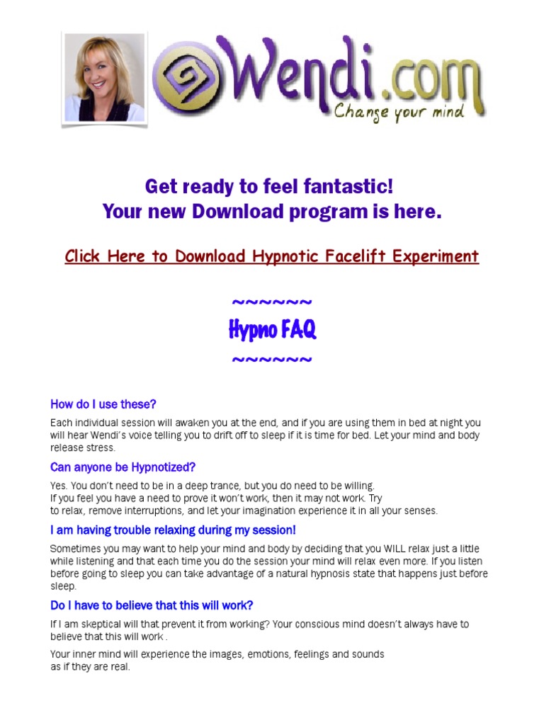 Wendi Friesen's Hypnotic Facelift Guide | PDF