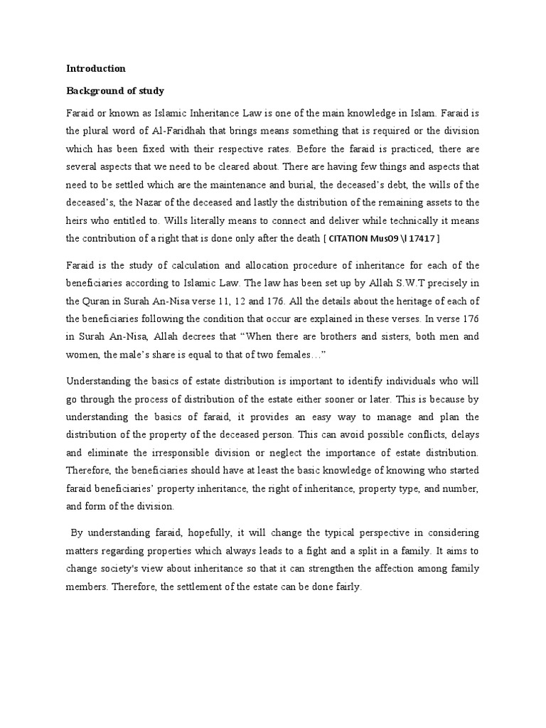 Understanding Faraid in Islamic Inheritance | PDF | Law