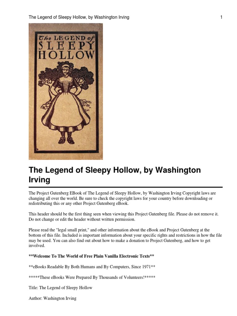 The Legend of Sleepy Hollow - Irving Washington PDF | PDF | Project ...