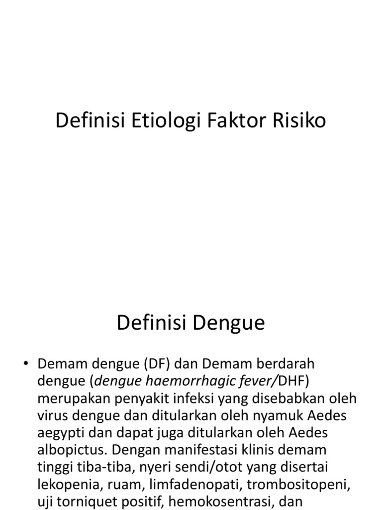 Definisi Etiologi Faktor Risiko DHF | PDF