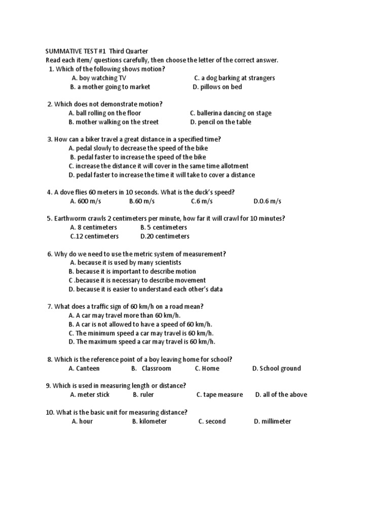 SUMMATIVE TEST Grade 5 3rd Grading | PDF