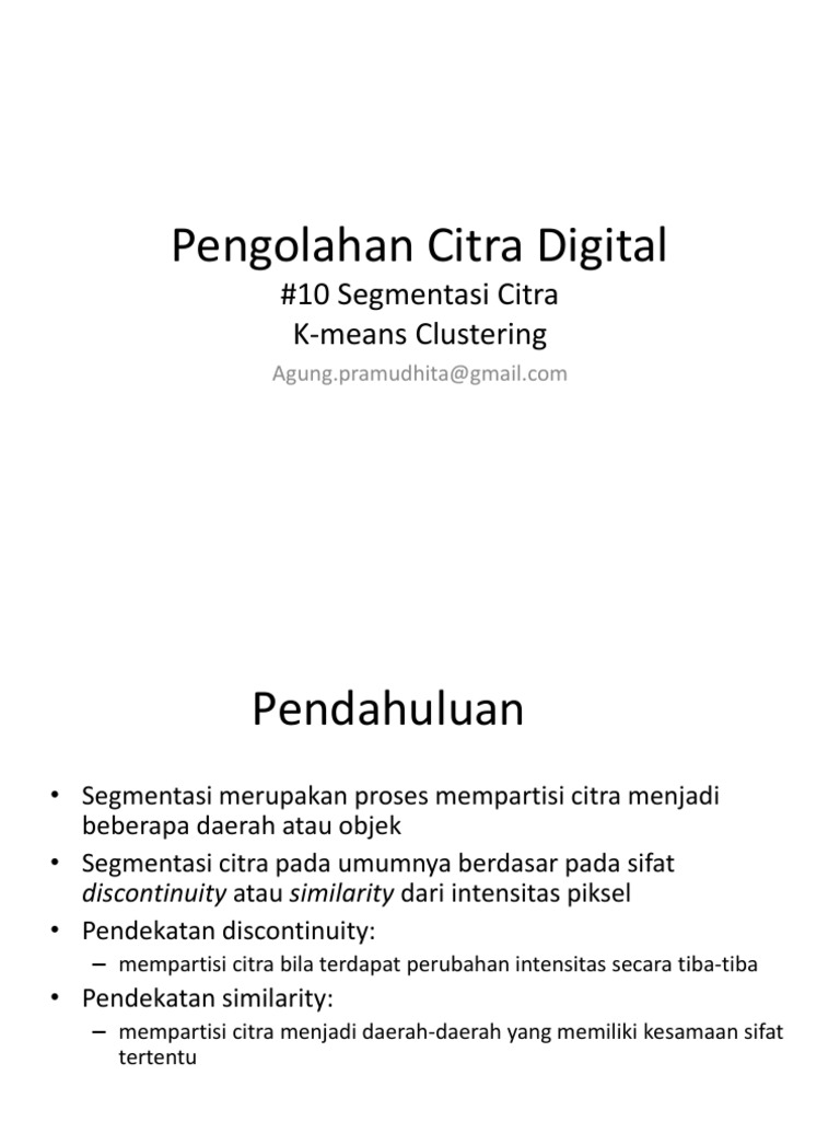 #10-PCD Kmeans Clustering | PDF | Metode & Bahan Ajar | Komputer