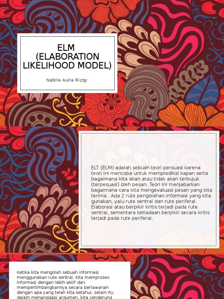 Elaboration Likelihood Model | PDF
