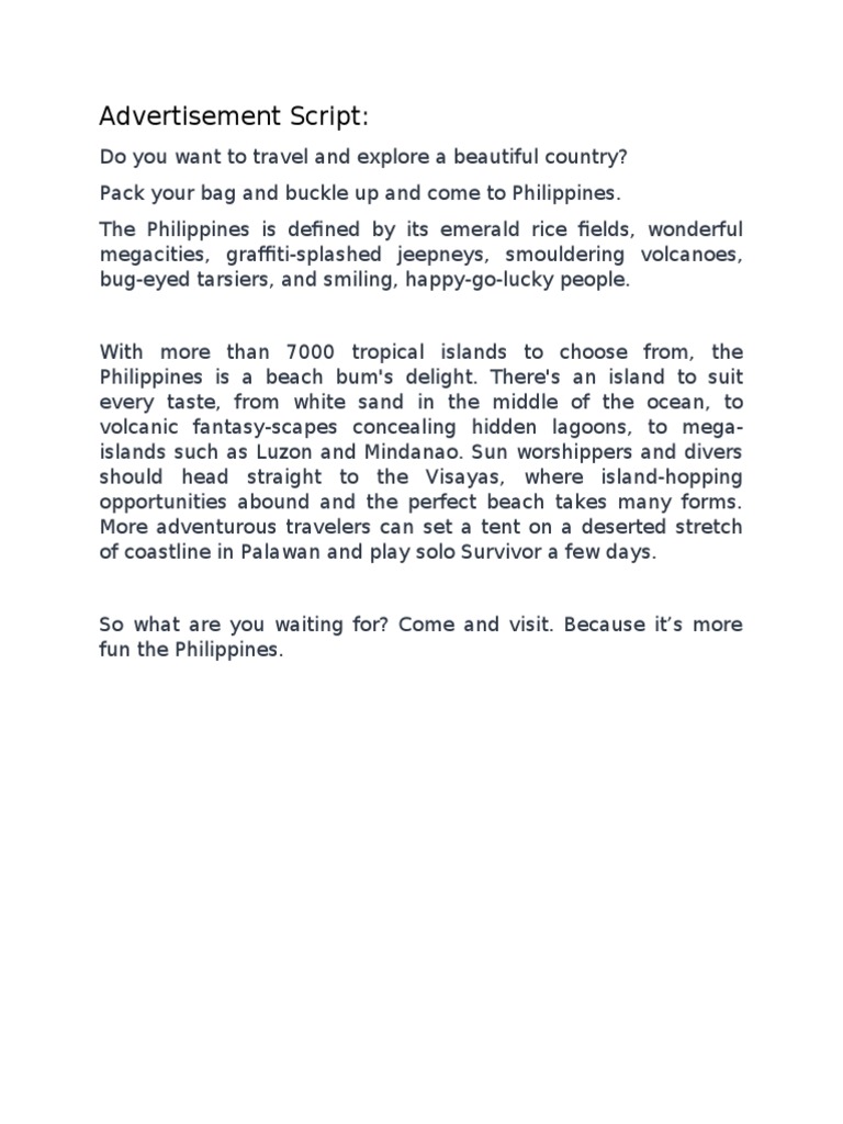 Advertisement Script | PDF