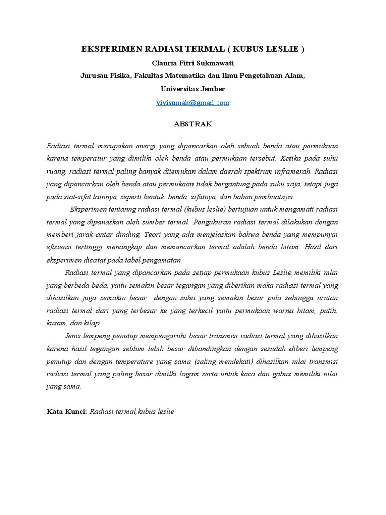 Artikel - RADIASI TERMAL FIX | PDF