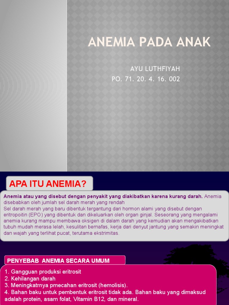Anemia pada Anak: Ciri, Gejala, dan Penanganan | PDF