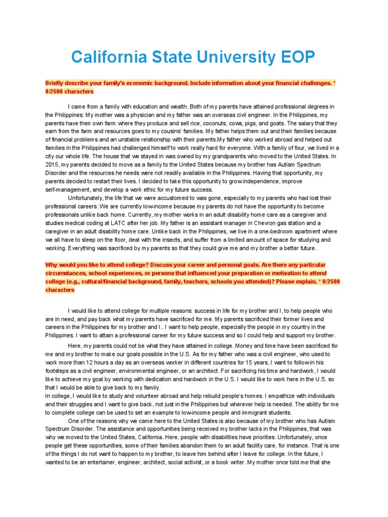 California State University Eop | PDF