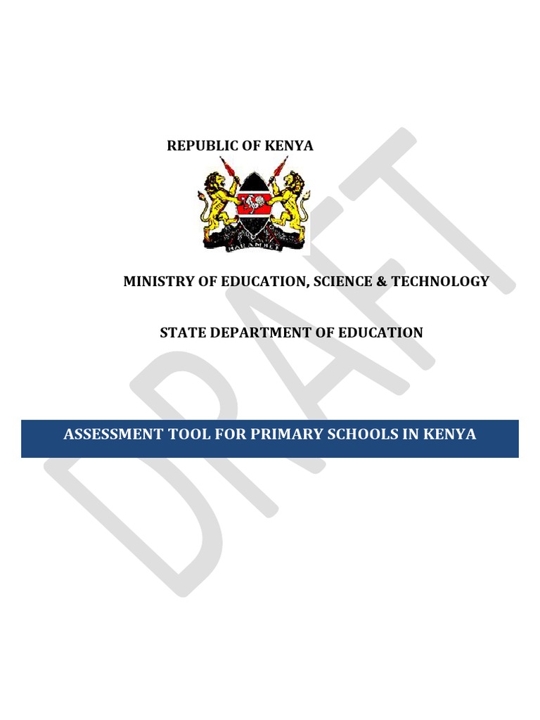 Assessment Tool - For Primary Schools in Kenya PDF | PDF | Business