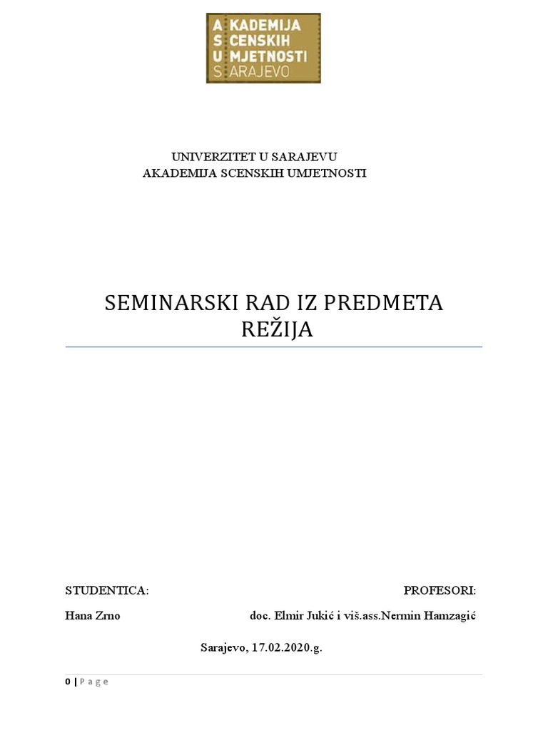 Rezija Seminarski Rad | PDF