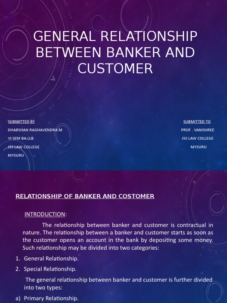 Banker-Customer Relationship Overview | PDF | Finance & Money Management