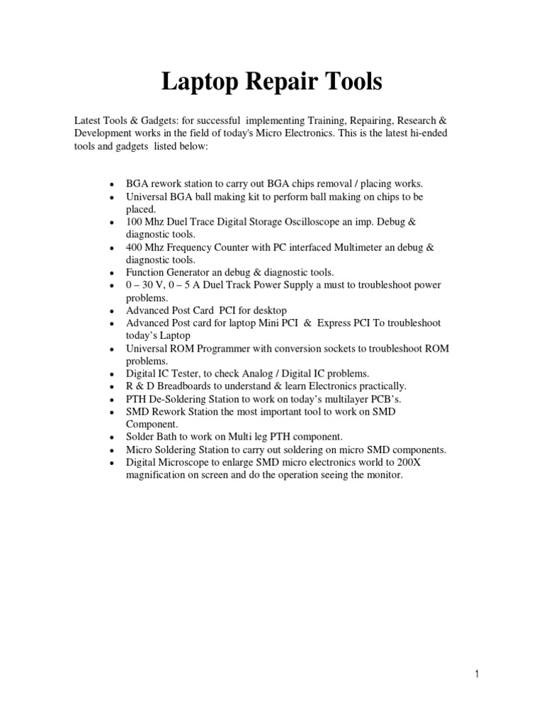 Laptop Repair Tools | PDF