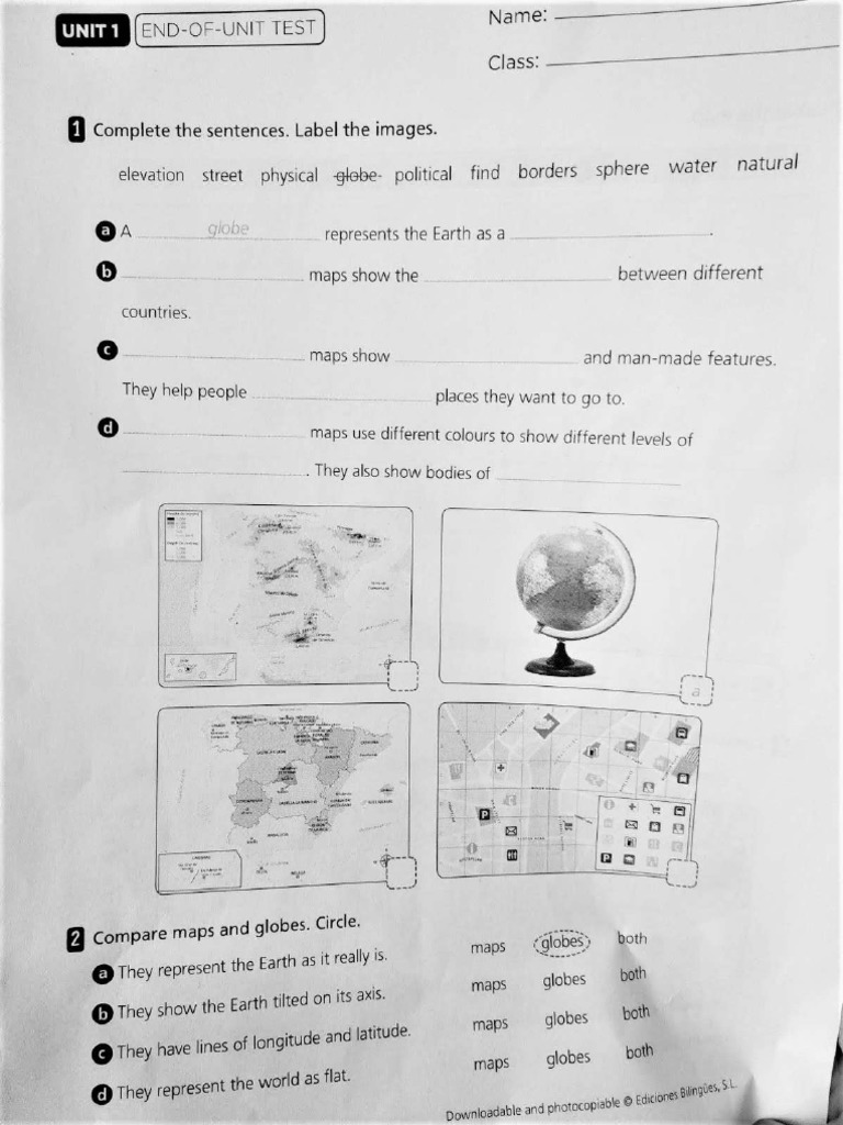 Test Unit Globes and Maps 3EP | PDF