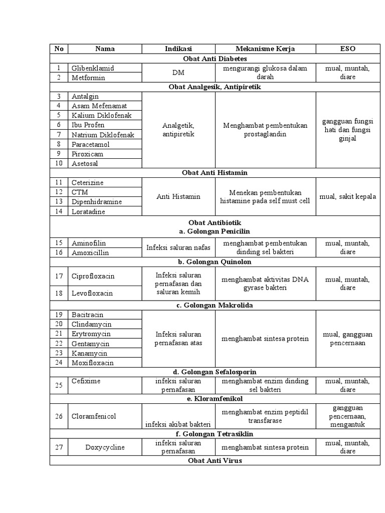 OBAT-OBATAN DAN INDIKASINYA | PDF