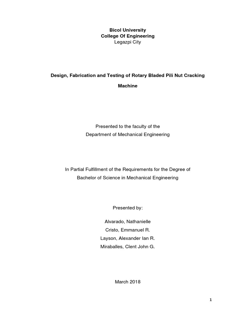 PILI NUT CRACKING MACHINE - An Innovative Study | PDF