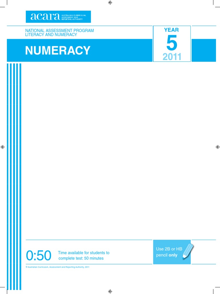 NAPLAN 2011 Final Test Numeracy Year 5 | PDF