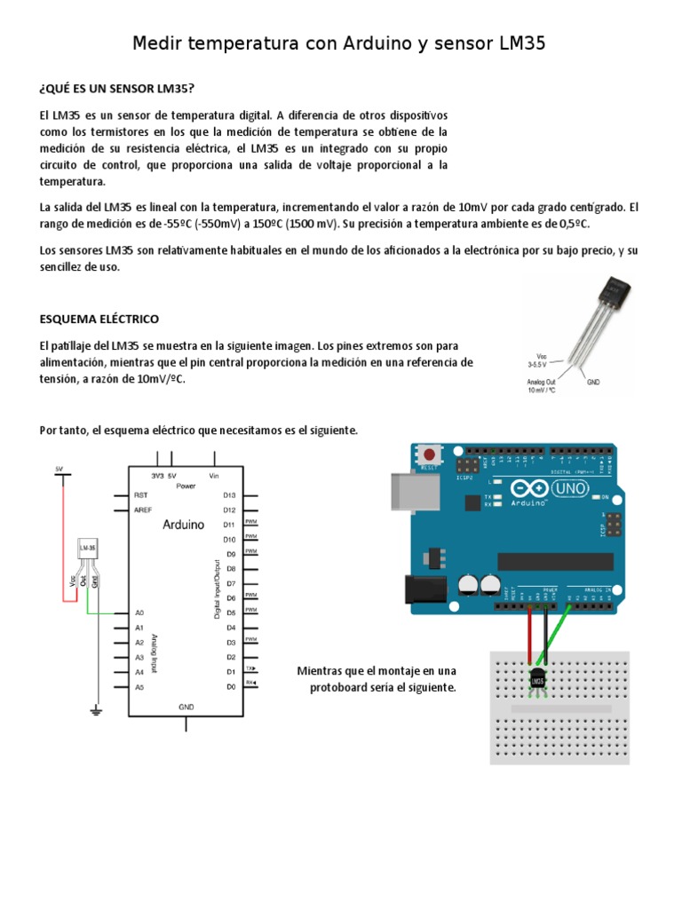 Medir Temperatura Con Arduino y Sensor LM35 | PDF | Métodos y materiales de enseñanza | Informática