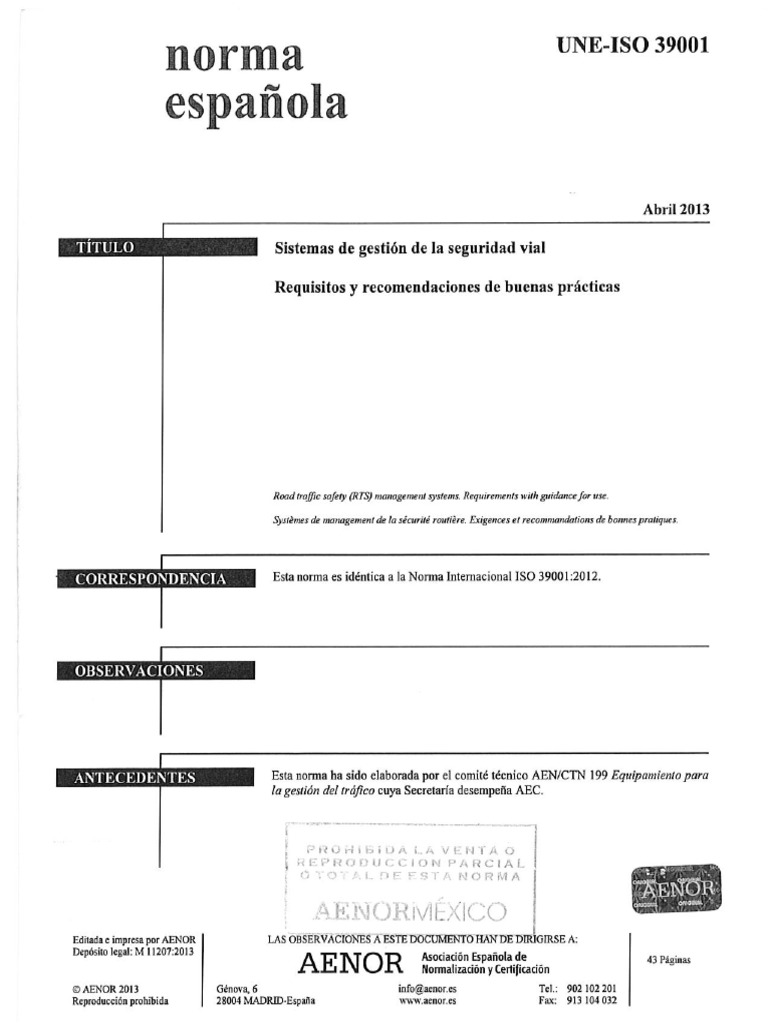 Iso 39001-2012 PDF | PDF