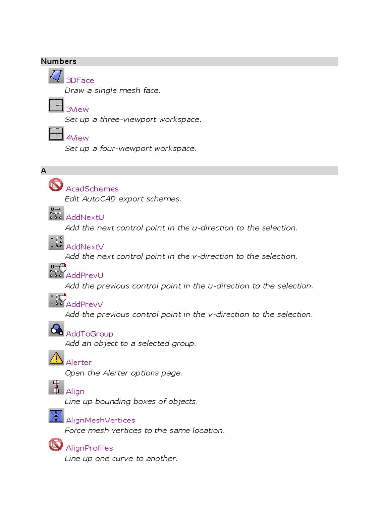 Rhino Commands | PDF