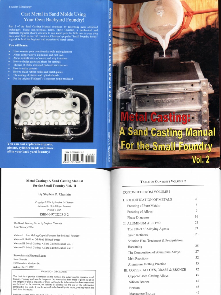 Metal Casting A Sand Casting Manual For The Small Foundry Vol 2 PDF | PDF