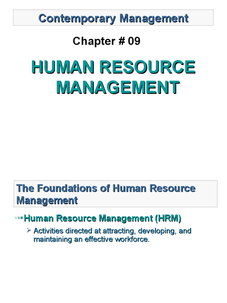 Contemporary Management Chapter # 09 | PDF | Compensation And Benefits ...