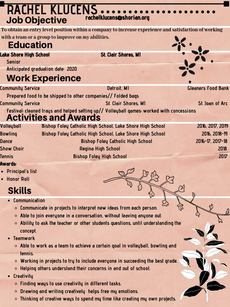 Rachel Klucens: Resume Overview | PDF