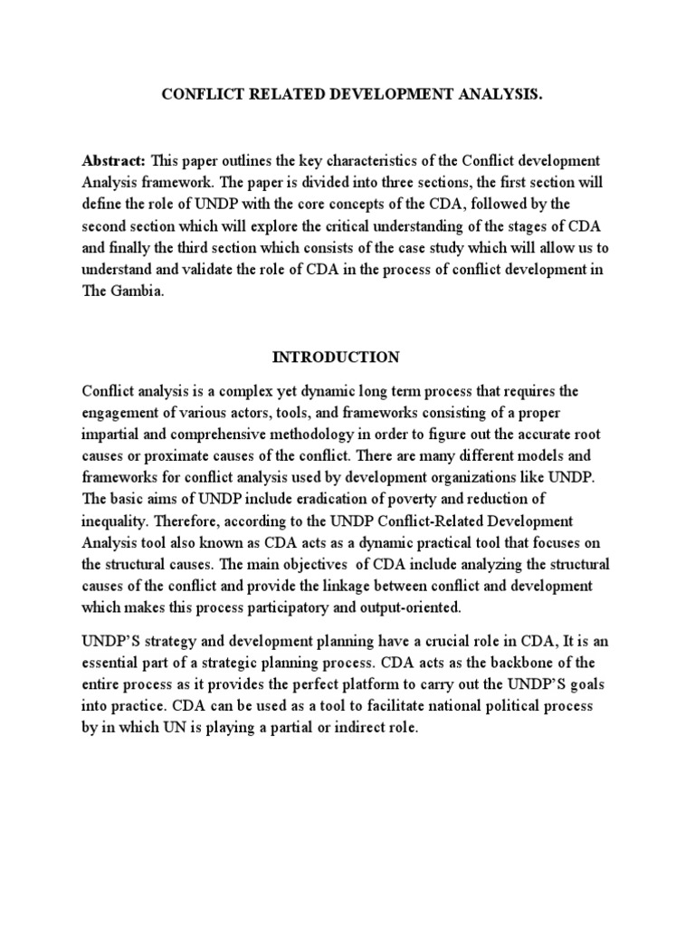 Conflict Development Analysis Framework | PDF | The Gambia | Peace