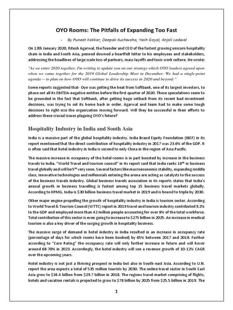 OYO Case Study | PDF | Business | Economies