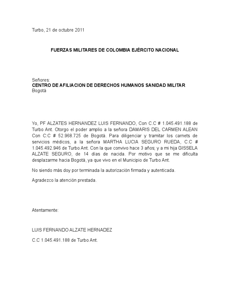 Carta Ejercito | PDF