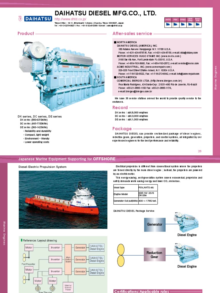 Daihatsu Marine Diesel Engine Overview | PDF