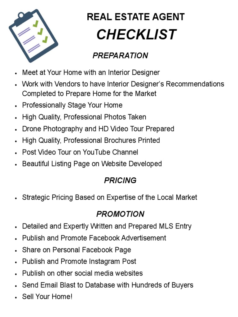 Real Estate Agent Checklist | PDF