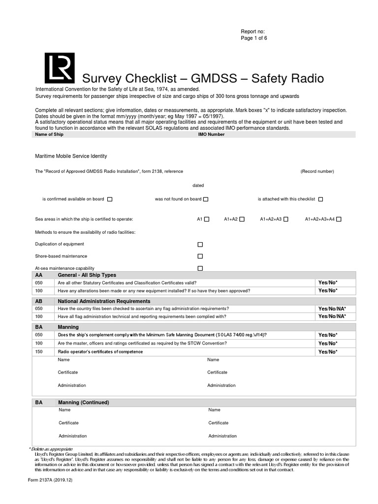 Survey Checklist | PDF