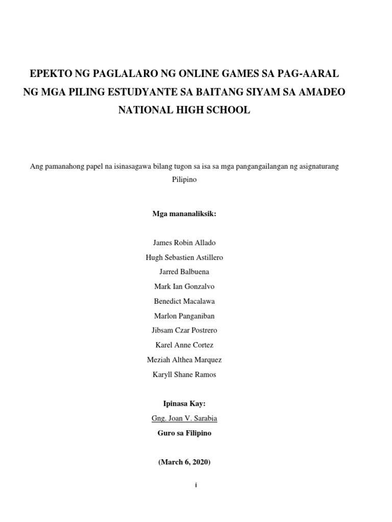 Research Sa Filipino | PDF