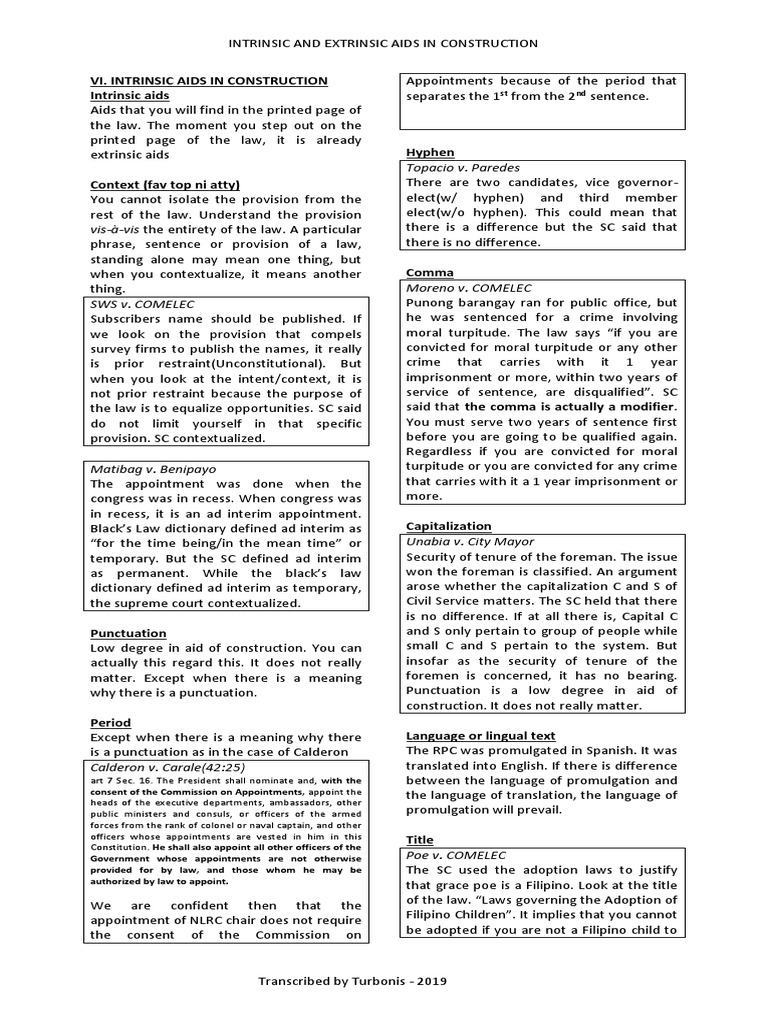 Intrinsic and Extrinsic Aids. | PDF