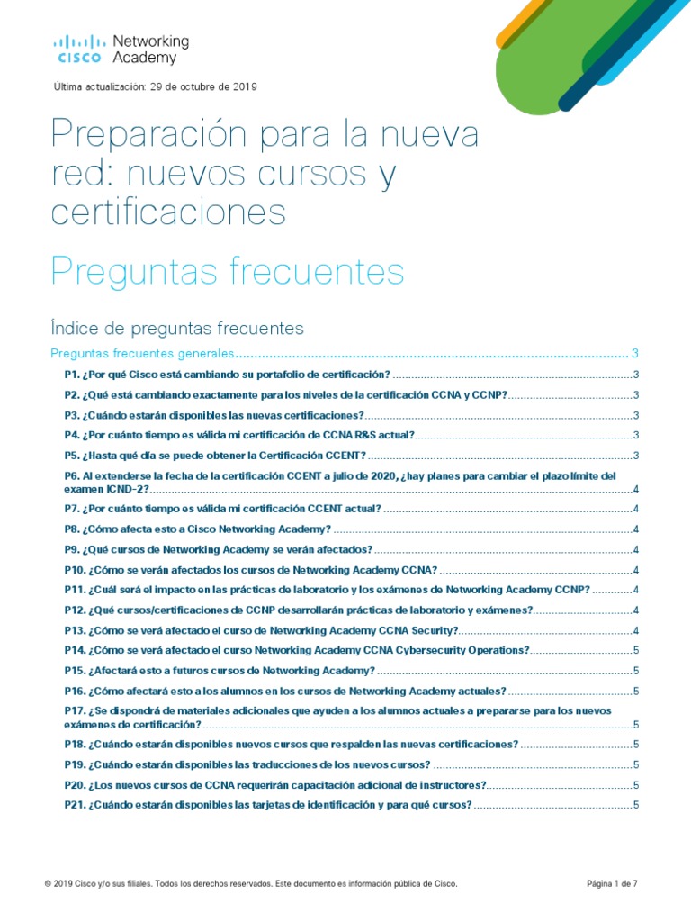 Netacad Faq 10.29.19 Spanish | PDF