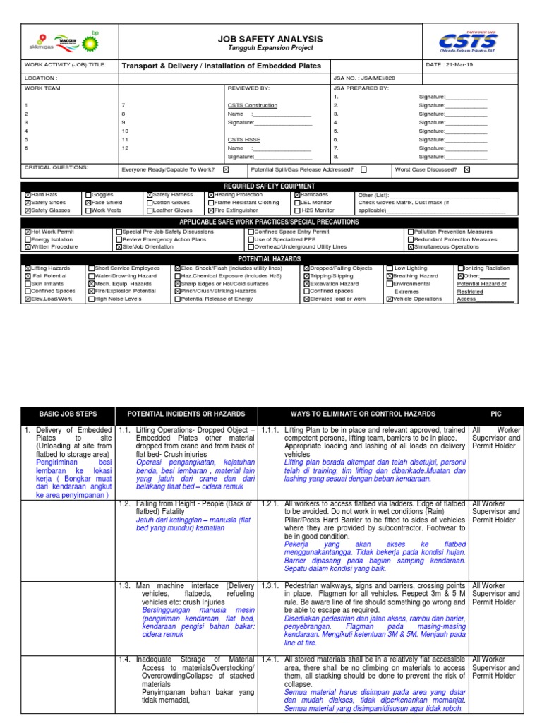 Embedded Plates Installation | PDF