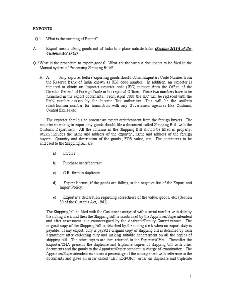 Import Export Procedure | Download Free PDF | Customs | Invoice
