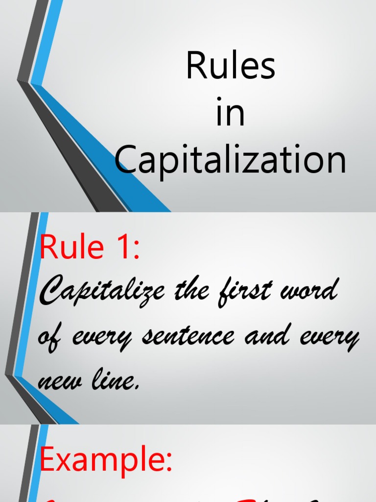 Rules in Capitalization | PDF