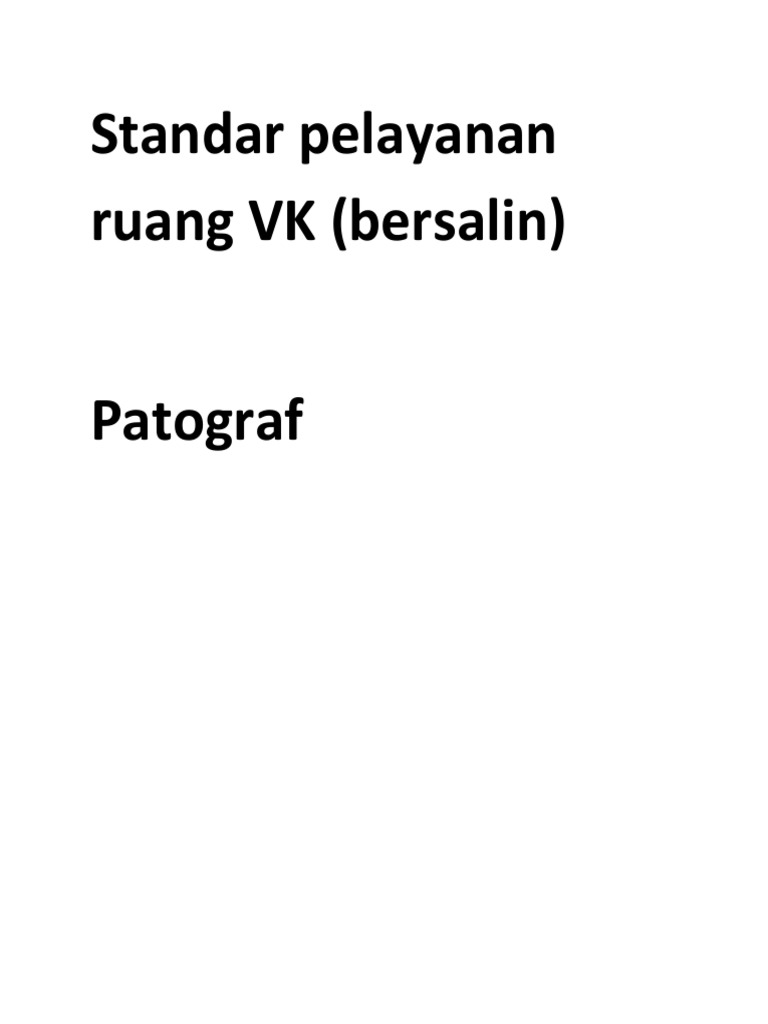 Standar Pelayanan Ruang VK | PDF