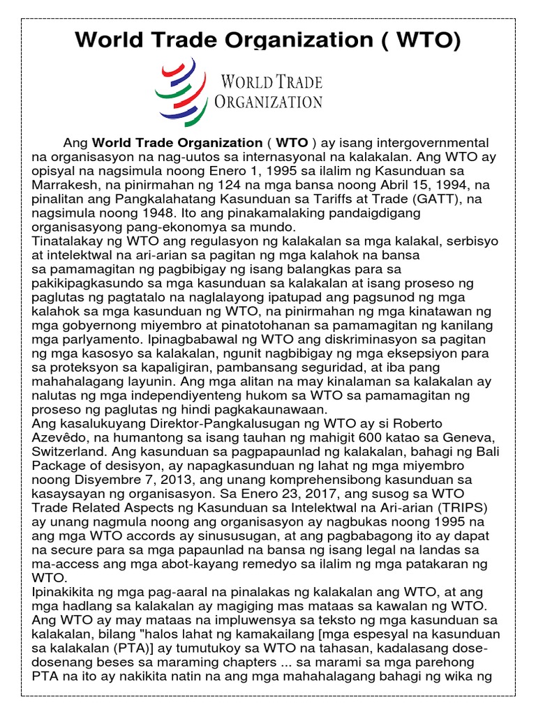 Wto, Apec, Asean | PDF